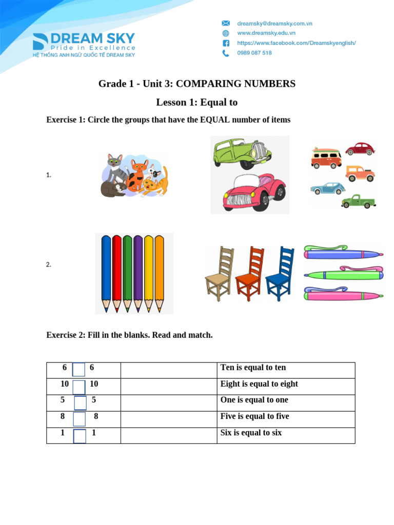 Grade 1 - U3L1 - Lesson10 | PDF