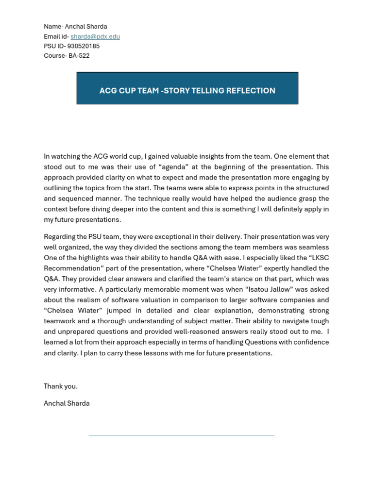 ACG Cup Presentation Insights | PDF