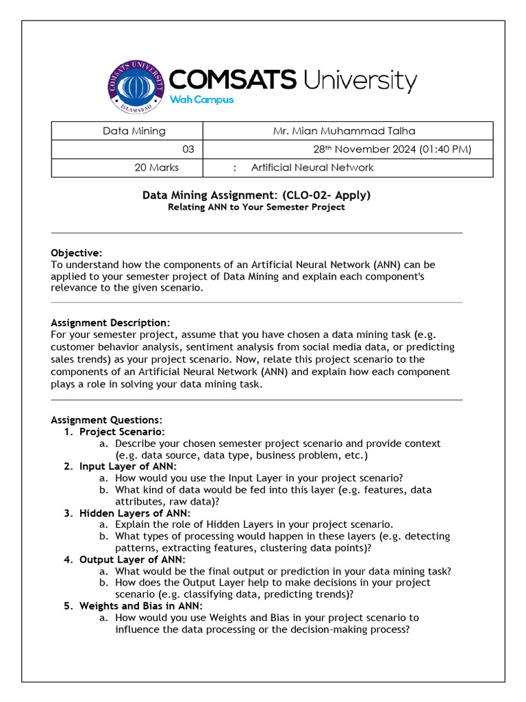 DM Theory Assignment 3 (Question Paper) | PDF | Data Mining | Statistical Classification