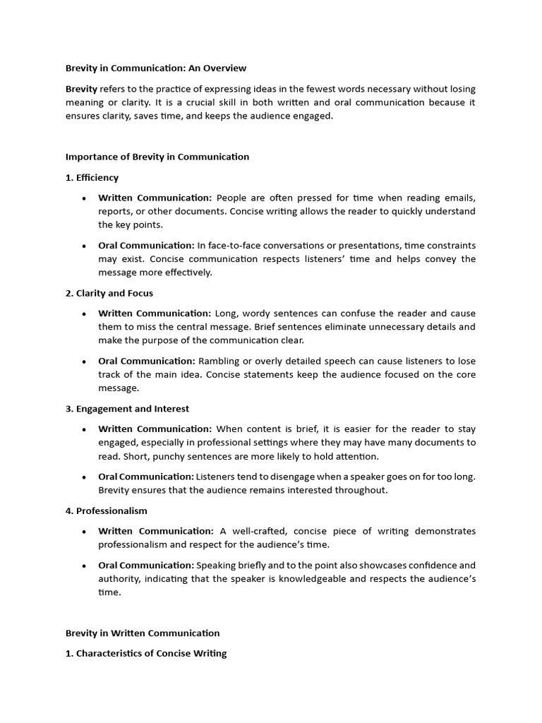 ENGLISH NOTES - BREVITY, CULTURAL & LANGUAGE SENSITIVITY, & UNIT-4 ...