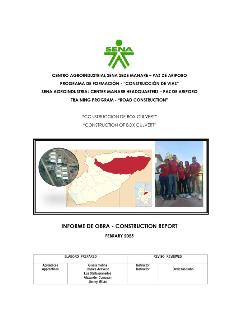 Informe sobre Construcción de Box Culvert | PDF | Hormigón | Fundación ...