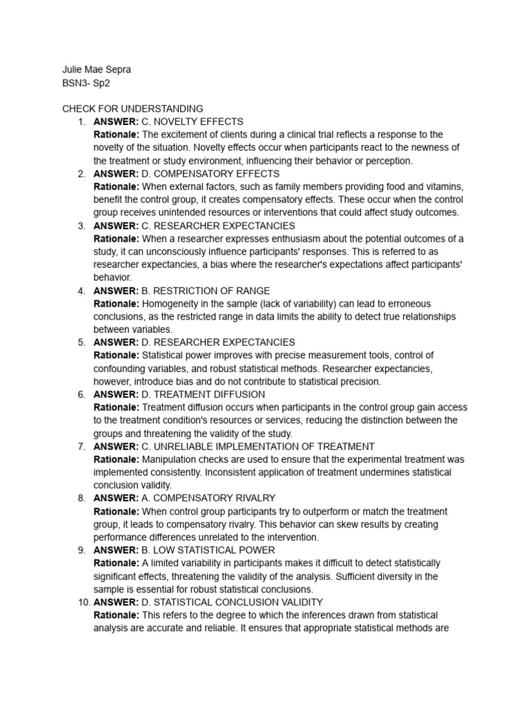 Sas #10: Threats To Construct and Statistical Conclusion Validity | PDF | Statistics | Validity ...