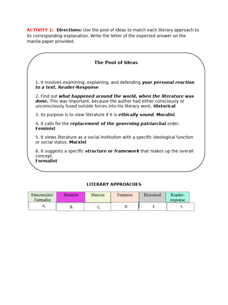 Activity Sheets Pdf