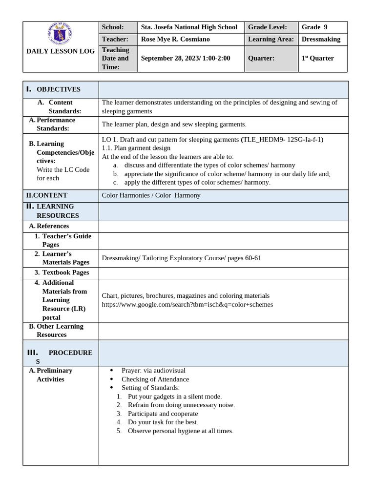 B. CO1 23-24 Color Scheme | PDF | Color | Visual Perception