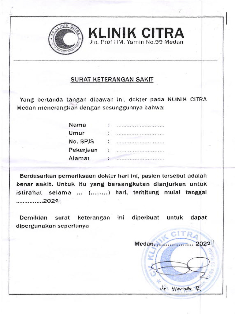 Surat Sakit Dari Buk Rata | PDF
