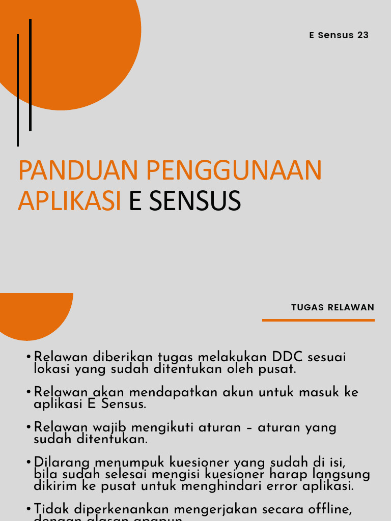 Panduan Aplikasi e Sensus Des 23 | PDF