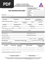 OFW Information Sheet Template | PDF | Labor