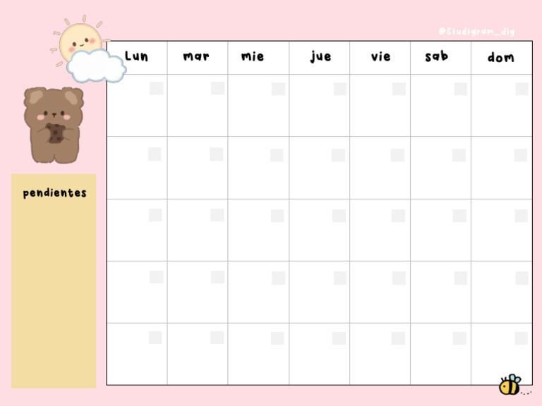 Calendario Cute | PDF
