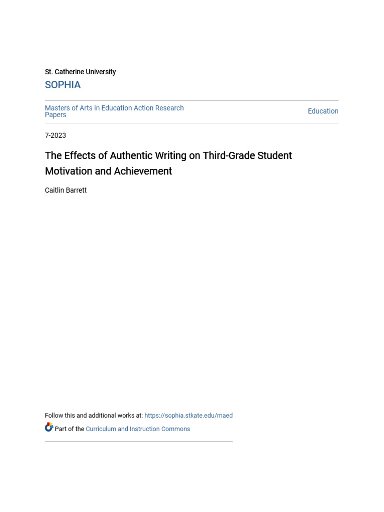 Authentic Writing Boosts Student Motivation | PDF | Motivation ...