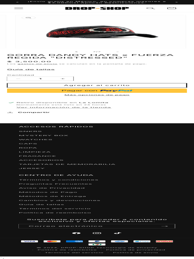 Gorra Dandy Hats x Fuerza Regida | PDF