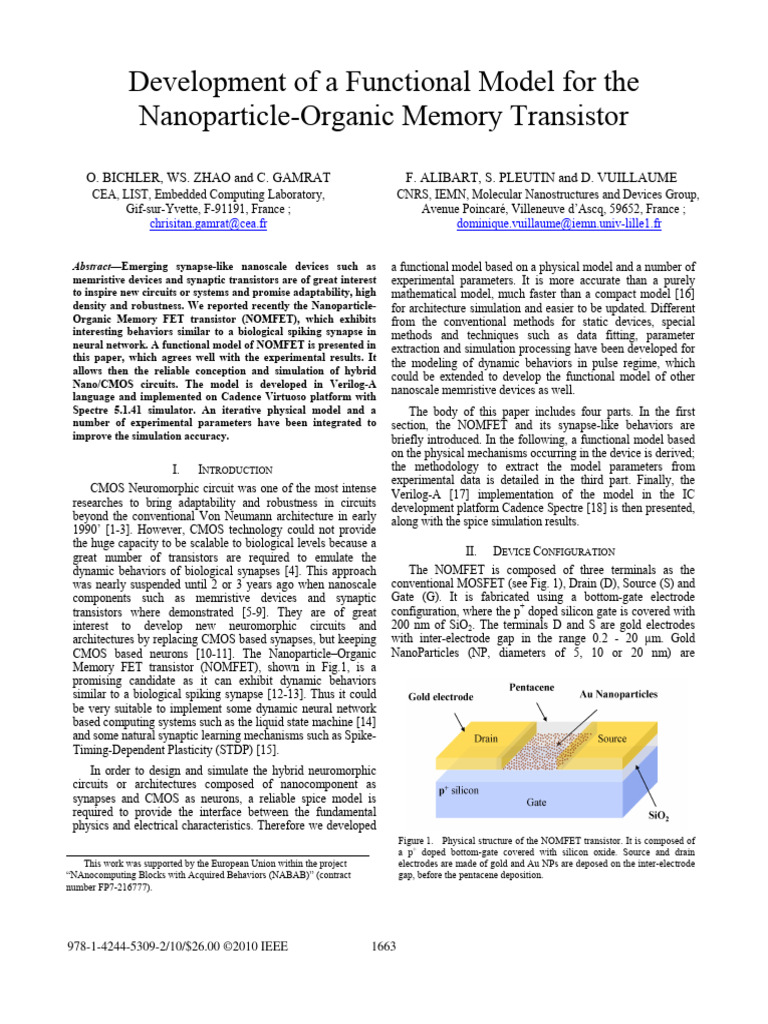 Functional Model for NOMFET Transistor | PDF | Field Effect Transistor ...