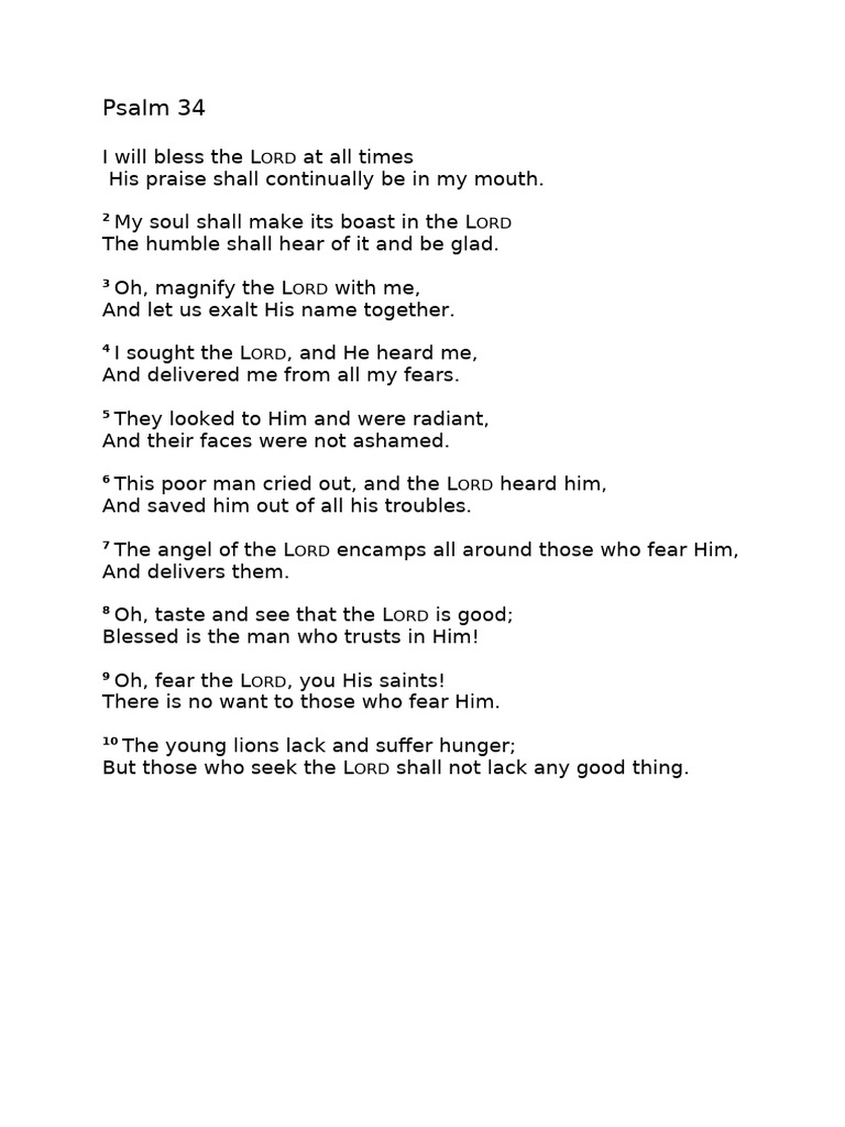 Psalm 34 | PDF