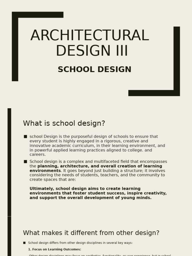 School Design | PDF | Learning | Classroom