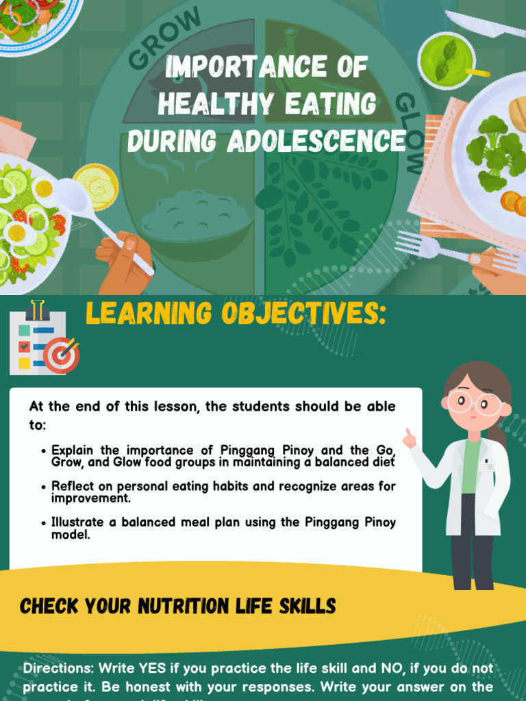 Healthy Eating for Adolescents Guide | PDF | Food Energy | Nutrition
