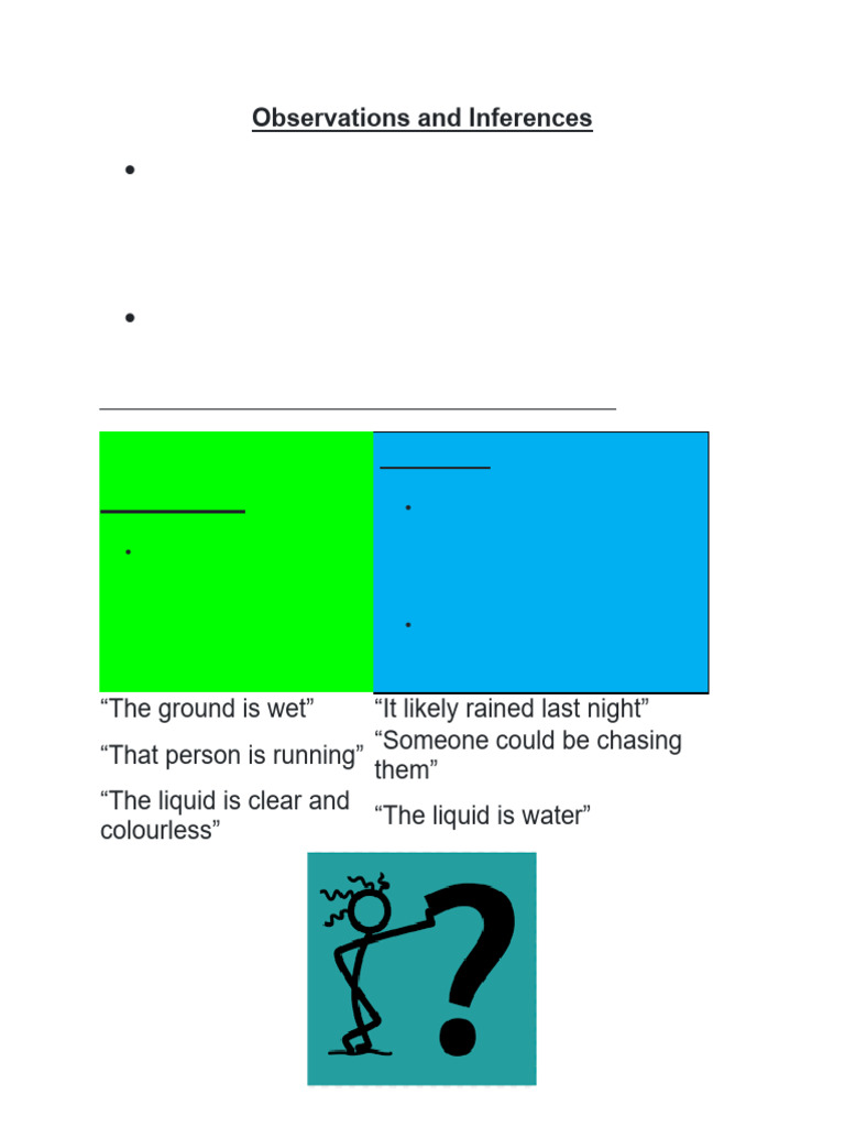 Observations and Inferences | PDF