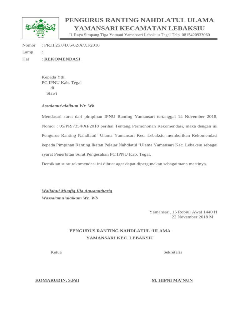 Rekomendasi IPNU dan IPPNU Yamansari | PDF