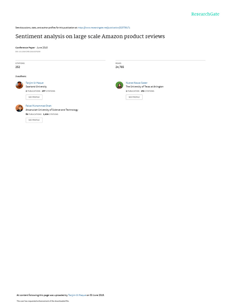 Amazon Product Reviews Sentiment Analysis | PDF | Support Vector ...