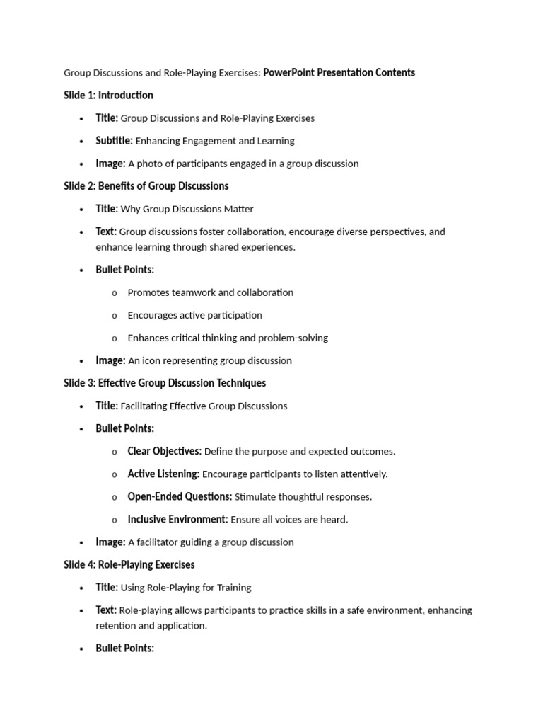 Group Discussions & Role-Playing Guide | PDF | Learning | Employee ...