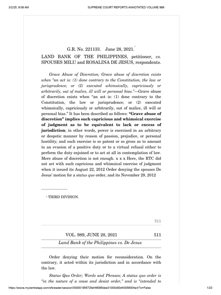 23 Landbank Vs Sps de Jesus | PDF | Injunction | Legal Remedy