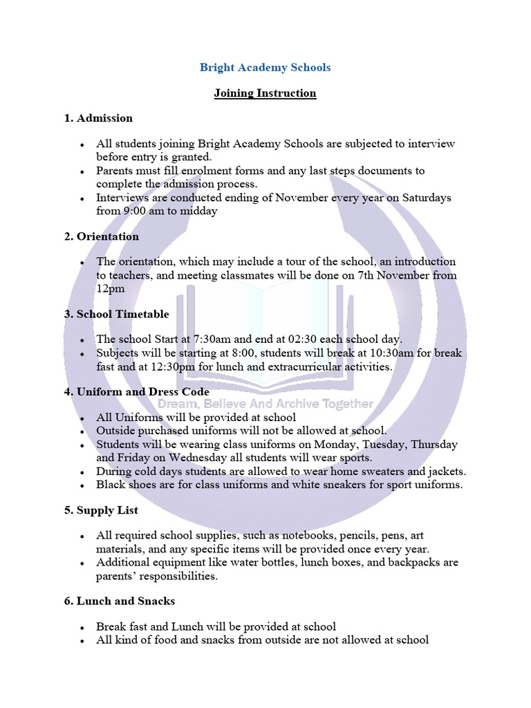 Joining Instruction Eng | PDF | Schools | Teachers