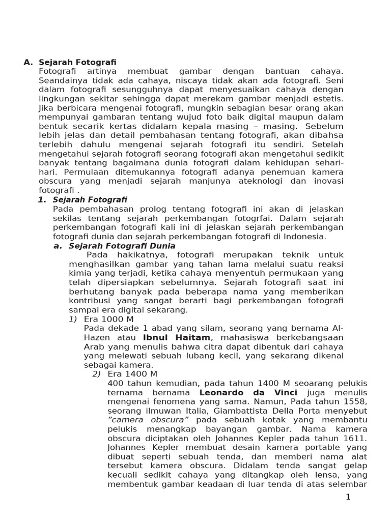 Sejarah Fotografi | PDF