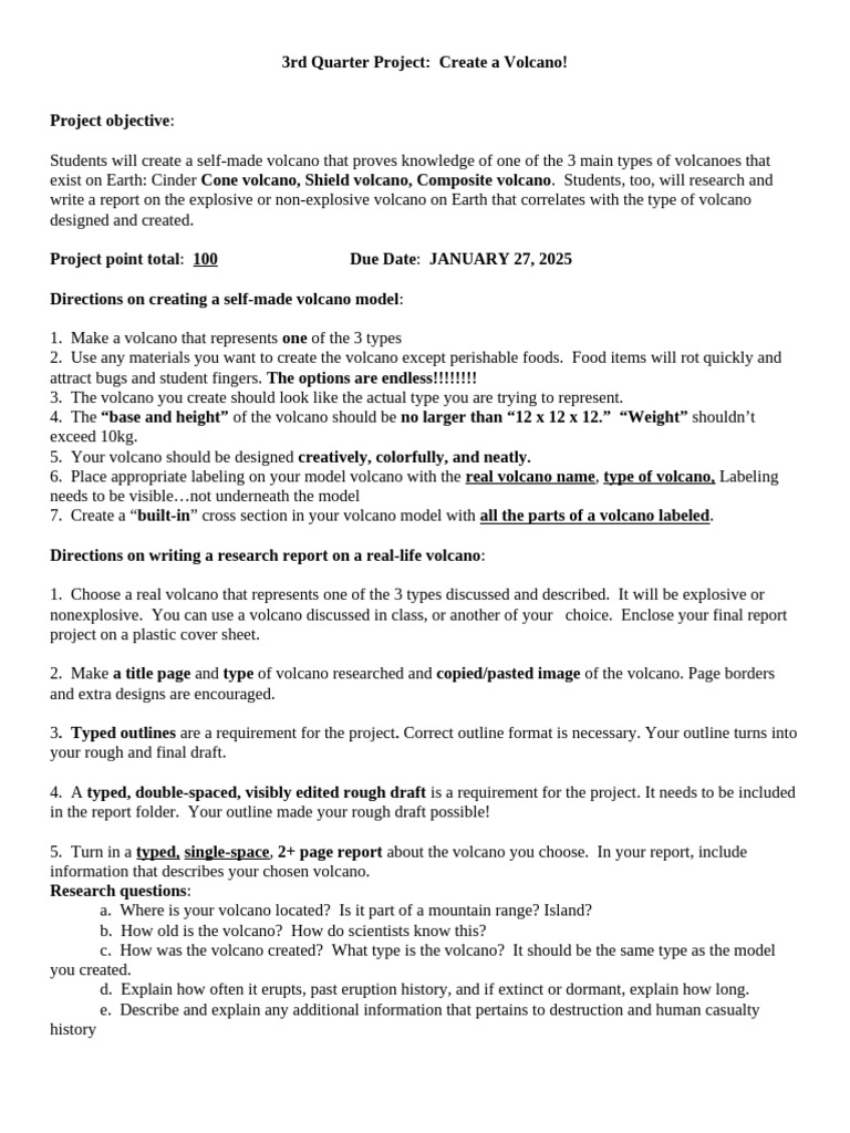 4th Quarter Project Volcano | PDF | Volcano