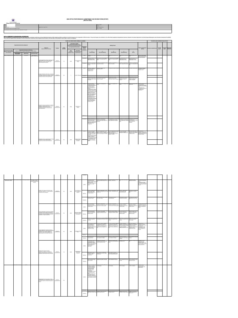 OPCRF 2024 Template For School Heads | PDF | Teachers | Evaluation