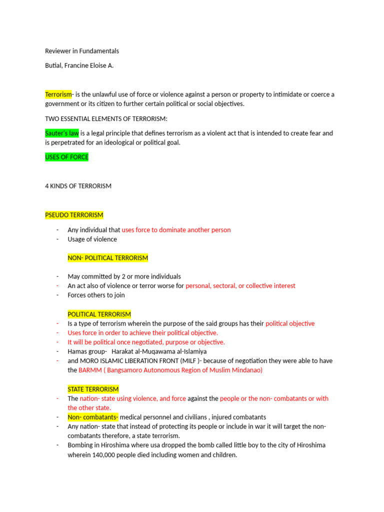 Understanding Terrorism and Political Science | PDF | Justice | Crime ...
