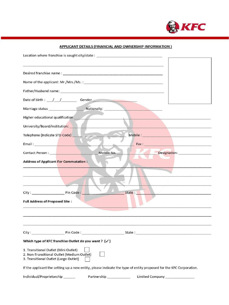 KFC Application Forms | PDF