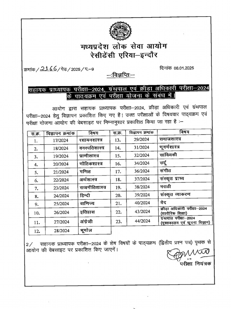 Vigyapti Syllabus AP Librarian Sports Officer Exam 2024 08 01 2025 | PDF