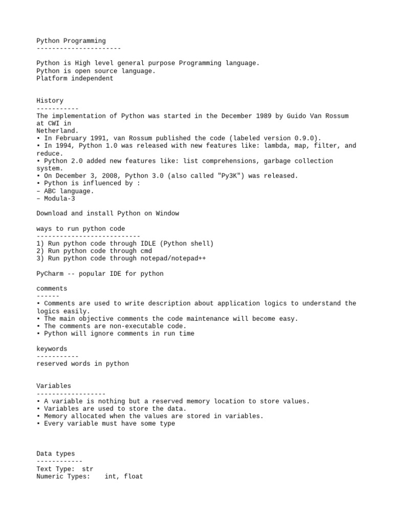 Introduction to Python Programming | PDF