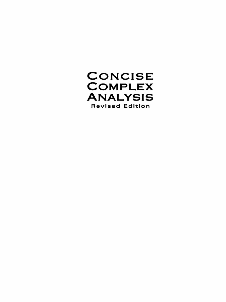 Concise Complex Analysis (Gong-Gong) | PDF