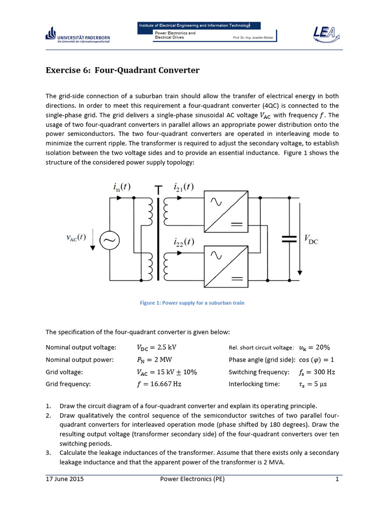 Ex06 Four-Quadrant Converter | PDF | Power Electronics | Transformer