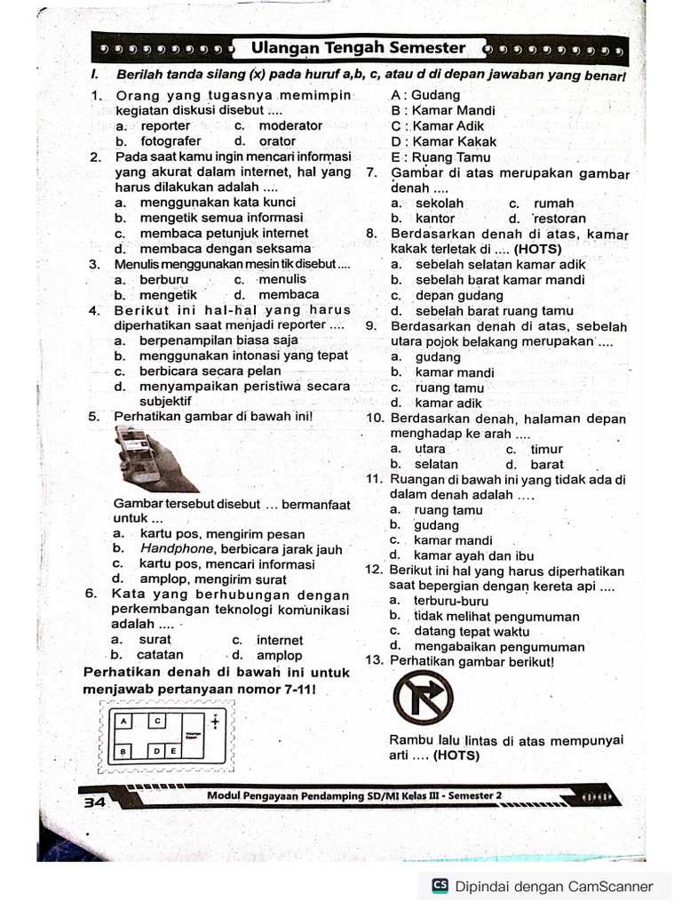 Latihan Soal UTS Bahasa Indonesia Kelas 3 | PDF