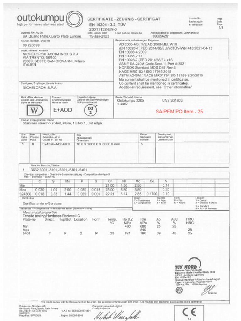 10mm THK - S31803 | PDF