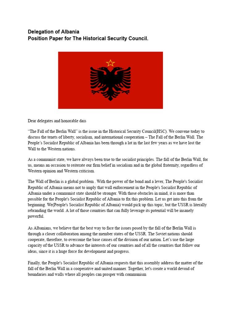 Position Paper of Albania | PDF