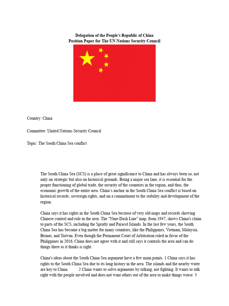 Delegation of The People's Republic of China | PDF | South China Sea ...