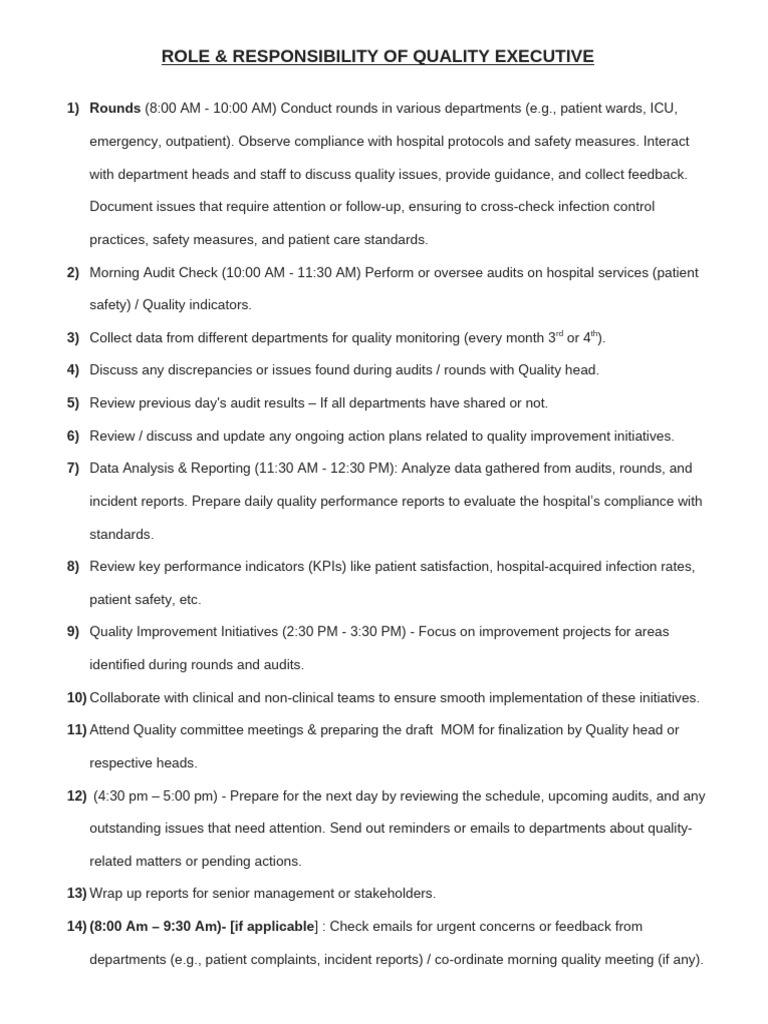 Quality Oversight Responsibilities | PDF