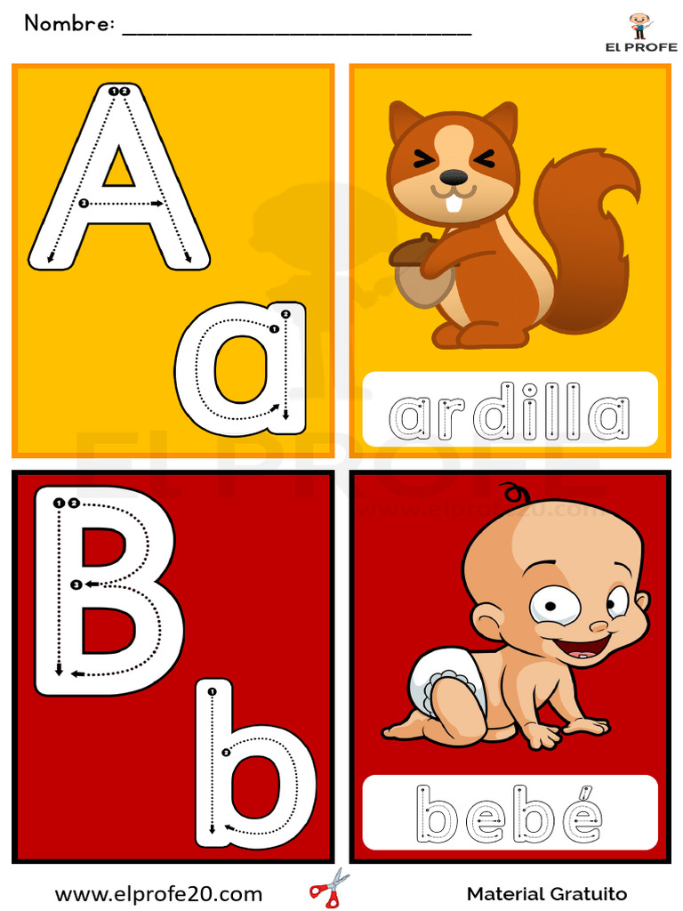 Flashcards Para Trabajar El Abecedario Elprofe20 | PDF