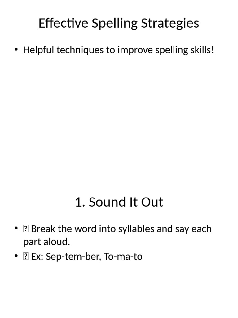 Spelling Strategies | PDF