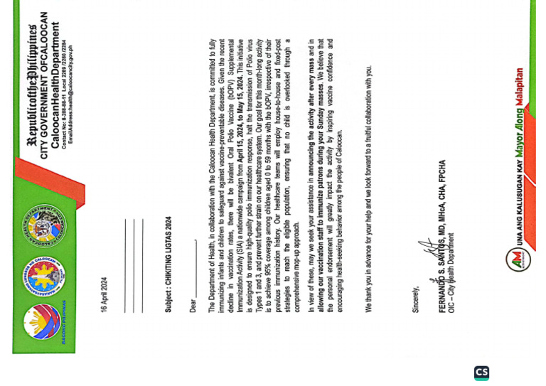 Letter To Parish | PDF