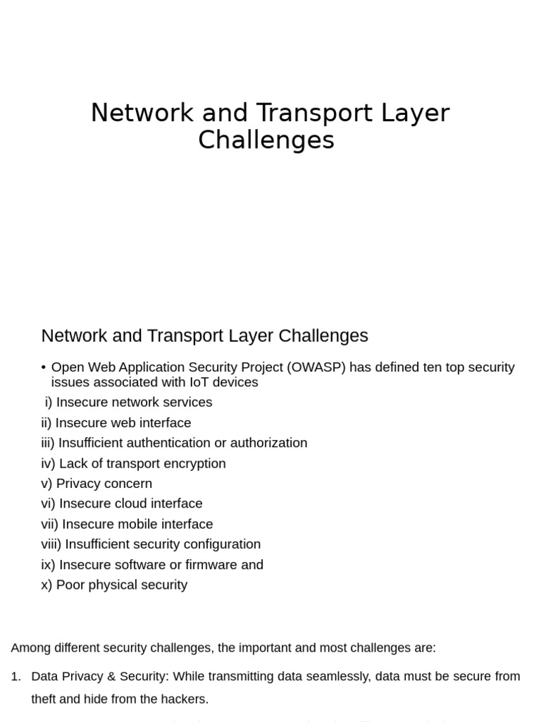 IoT Network and Transport Layer Security Issues | PDF