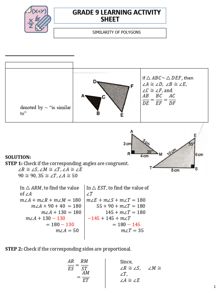 Triangle Similarity Theorems Explained | PDF | Mathematics | Classical ...