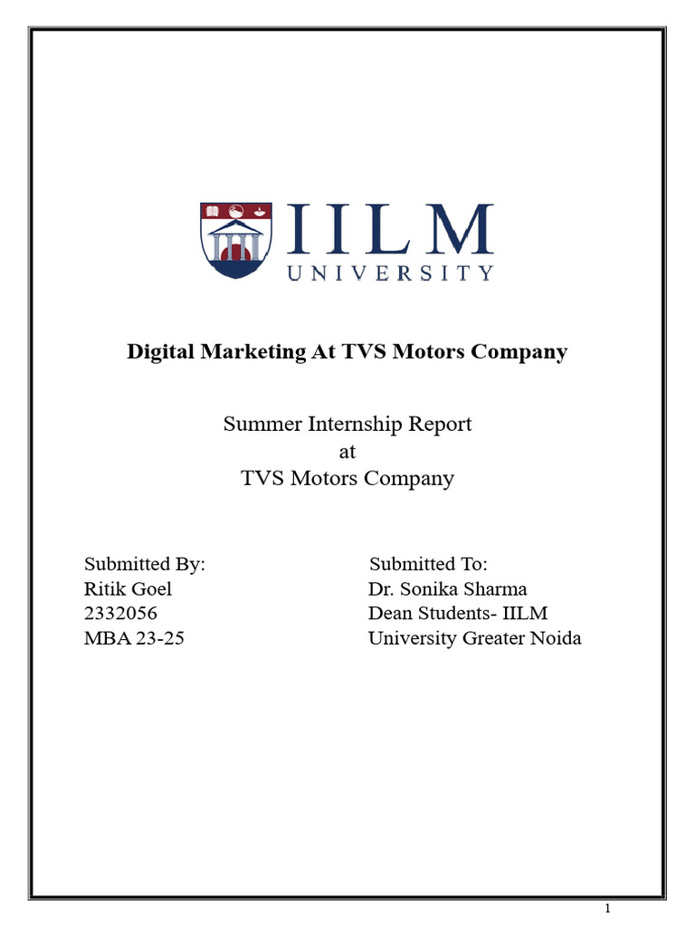 Internship Report - Ritik Goel | PDF | Digital Marketing | Analytics