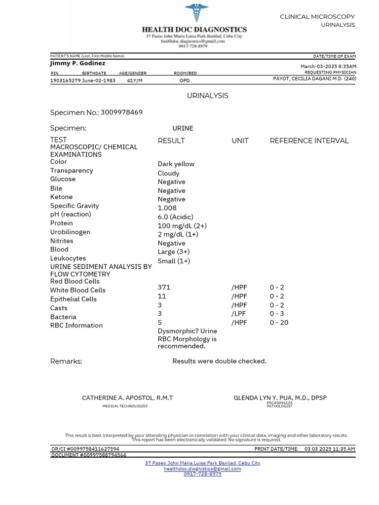 Urinalysis PDF | PDF | Medical Specialties | Clinical Medicine
