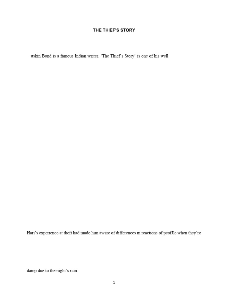 THE THIEF'S STORY (2) | PDF | Theft