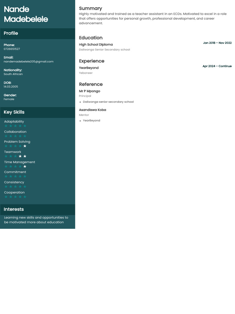 Nande Resume 540 | PDF