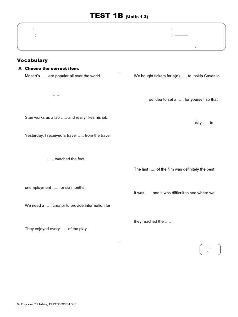 2 39 Enterprise b2 New Test 1b 2 | PDF