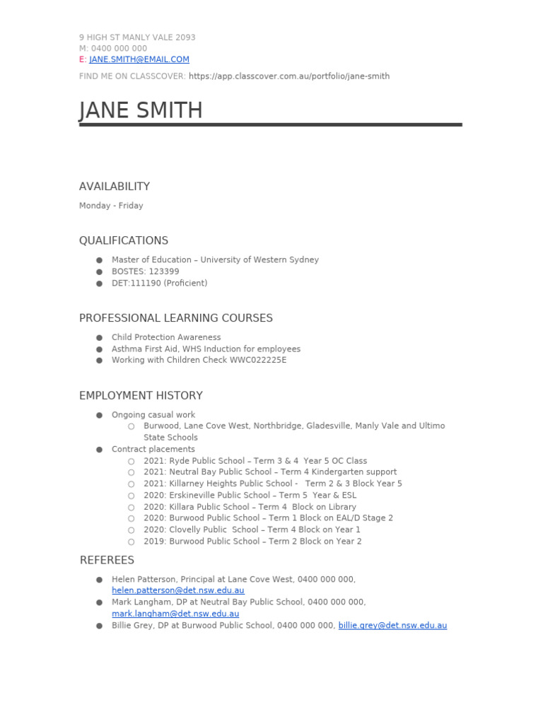 Resume Template One Pager | PDF