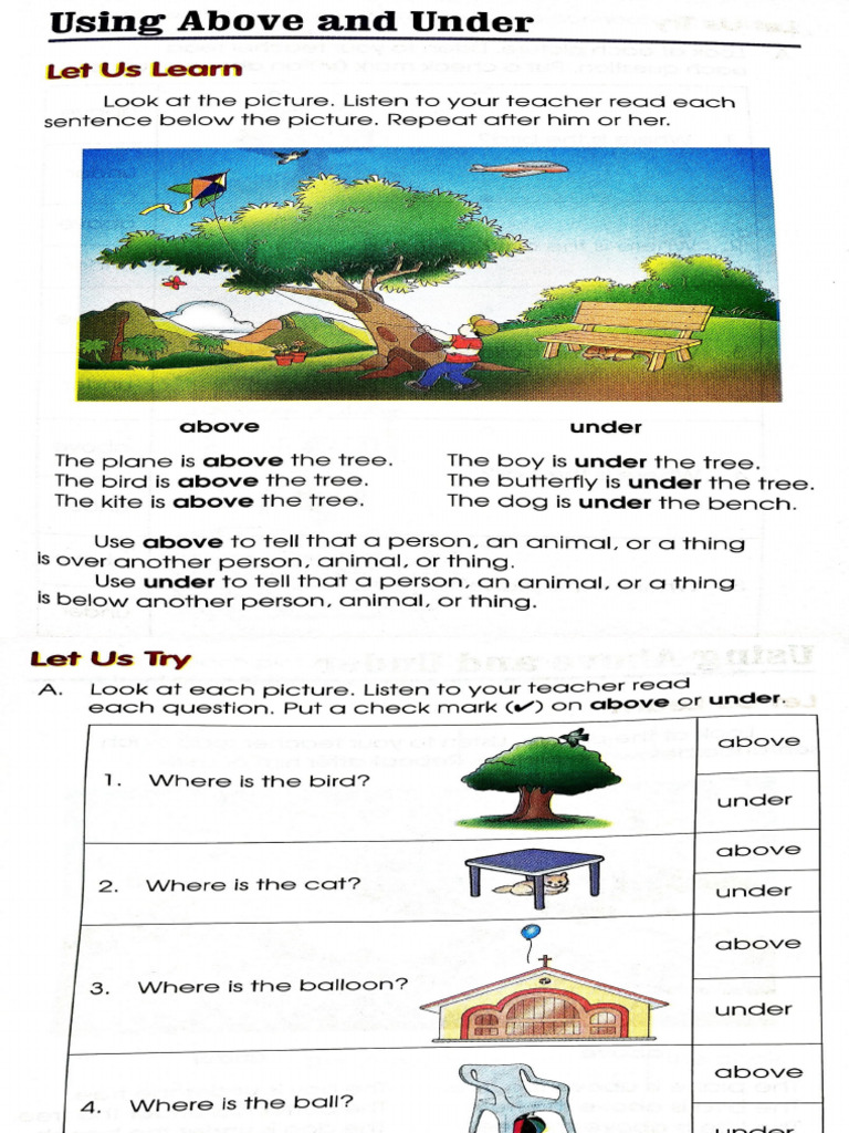 Above, Under, Beside and Between | PDF